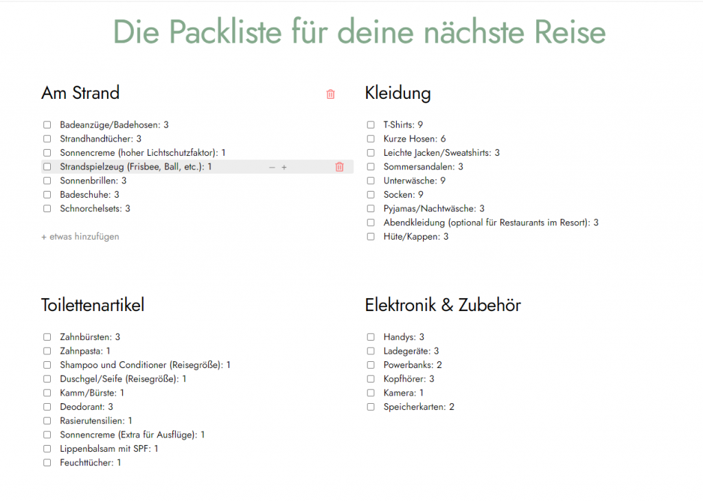 Packliste Sommerurlaub - Koffer&Kompass
